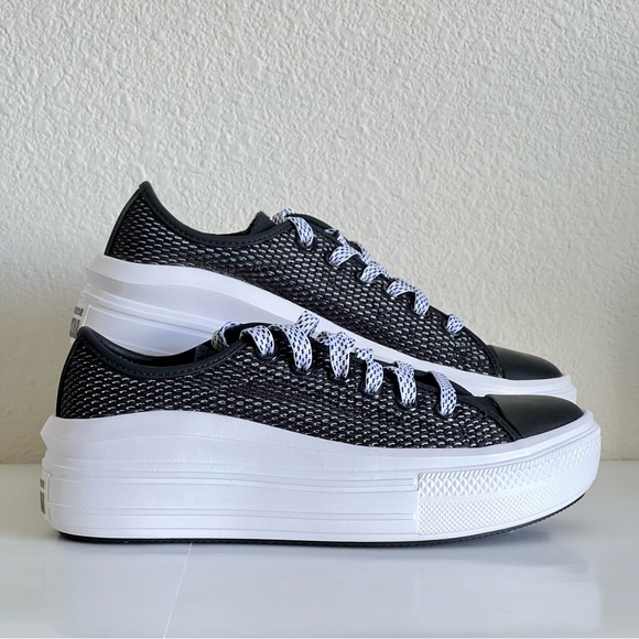 Converse | Shoes | Converse Chuck Taylor All Star Move Low Black White ...